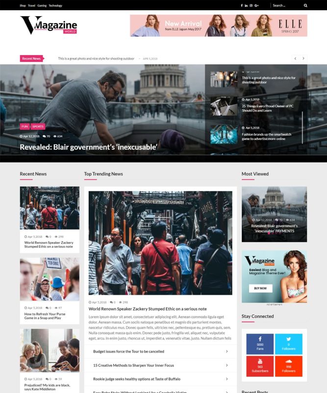 Vmagazine- Blog, NewsPaper, Magazine WordPress Themes • SHOP AEDIGI - shop.aedigi.com